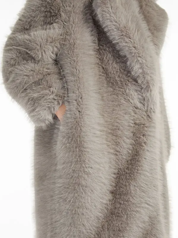 Max Mara Faux Fur Coat - Pearl Grey | Editorialist